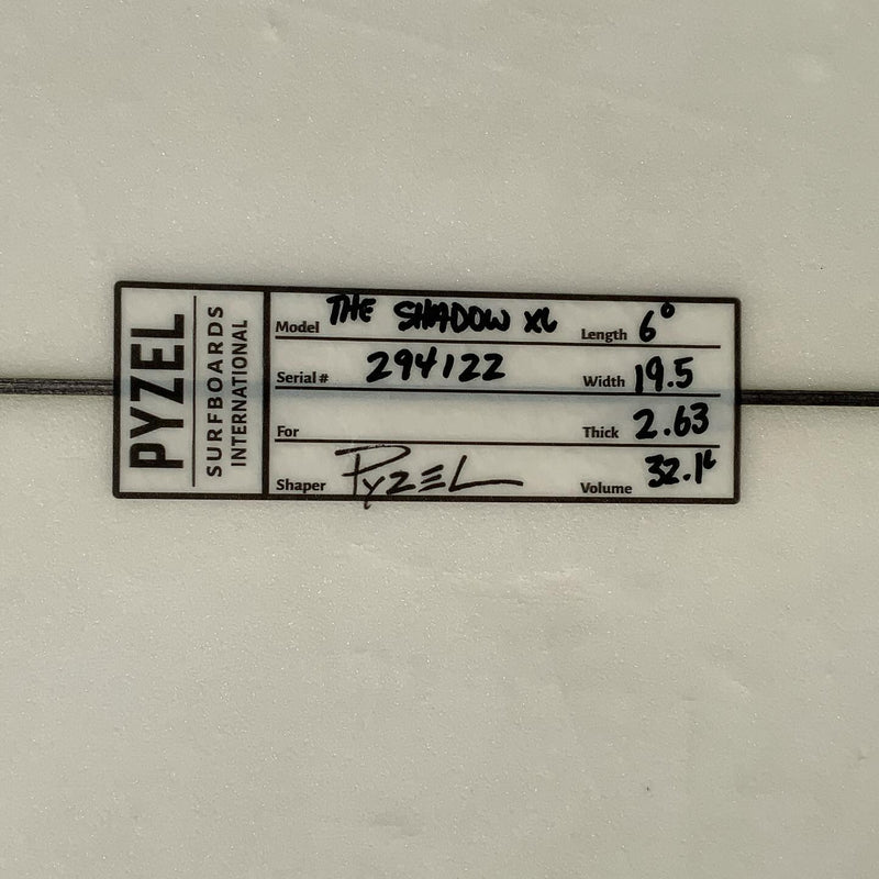 Pyzel Shadow XL 6'0 x 19 ½ x 2 ⅝ Surfboard • USED – Cleanline Surf