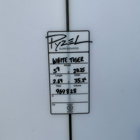 Pyzel White Tiger 5'9 × 20 ¼ × 2 11/16 Surfboard • USED – Cleanline Surf