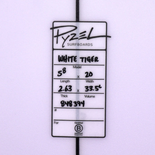 Pyzel White Tiger 5'8 x 20 x 2 ⅝ Surfboard – Cleanline Surf