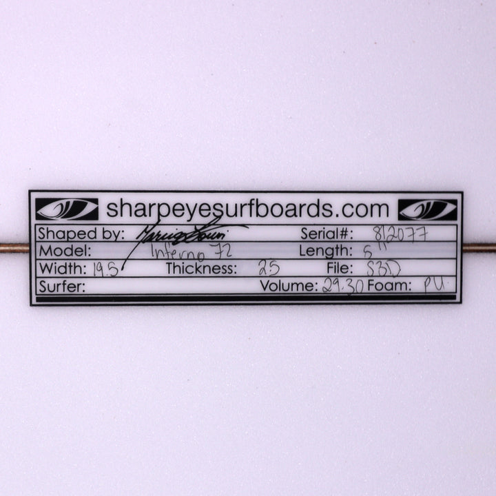 Sharp Eye Inferno 72 5'11 x 19 ½ x 2 ½ Surfboard – Cleanline Surf