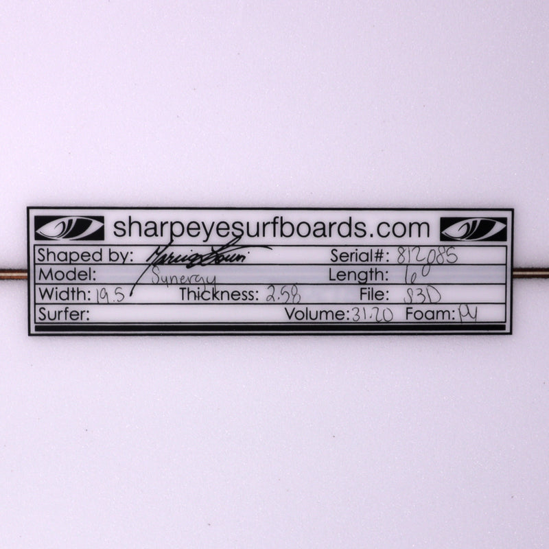 Sharp Eye Synergy 6'0 x 19 ½ x 2.58 Surfboard – Cleanline Surf