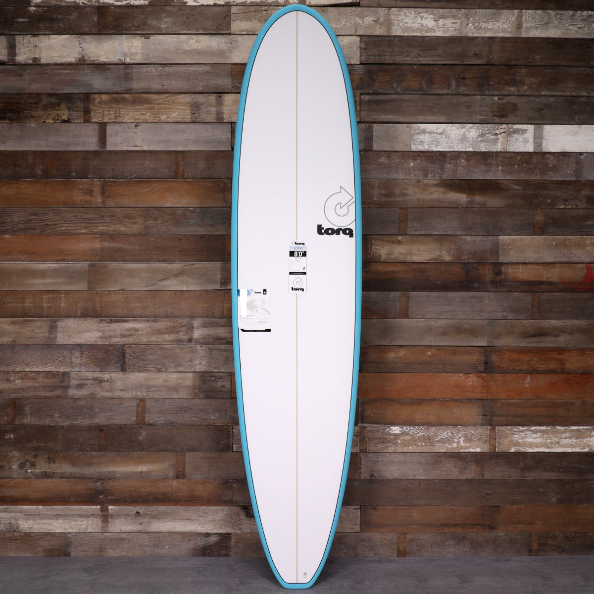 Torq Longboard TET 8'0 × 22 × 3 Surfboard - Light Teal Blue Pinline ...