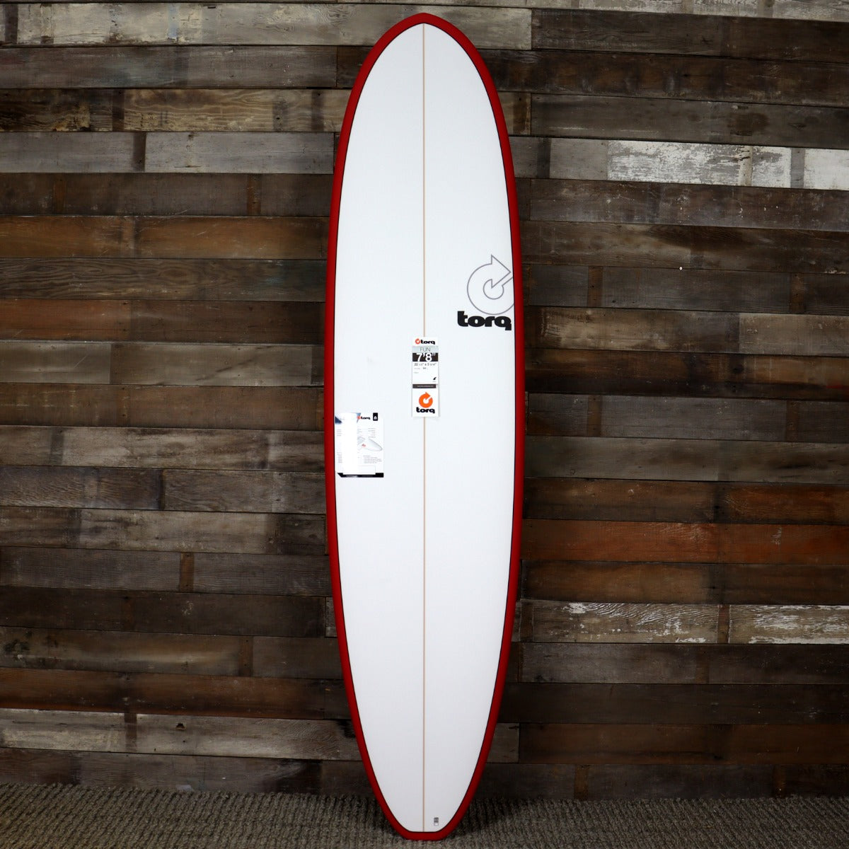 Torq Mod Fun V+ 7'8 x 22 ½ x 3 3/16 Surfboard - Chancho Red/Pinline ...